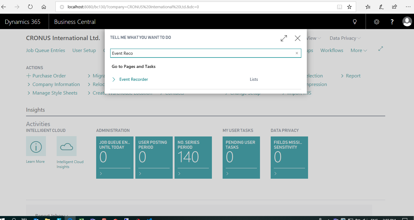 How to record Events in Business Central – Ammolh Saallvi Blog
