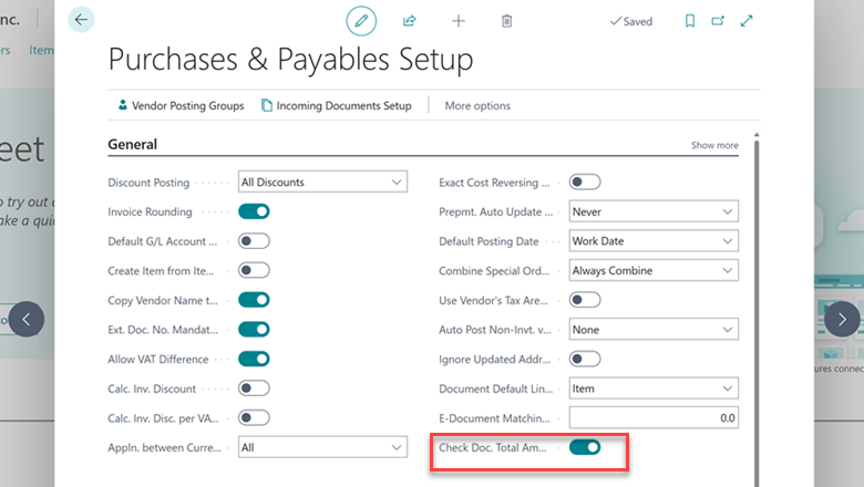 Business Central 2025 Wave 1 (BC26): Check Total Purchase Amounts on ...